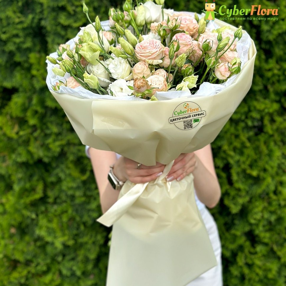 Букет "Розы и эустома": заказать с доставкой в Москве в интернет-магазине Cyber Flora®